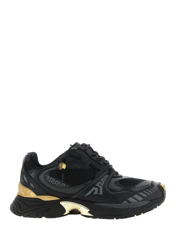 Versace Mesh And Leather Sneakers - Multicolor
