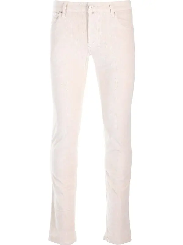 Jacob Cohen Nick Slim" Trousers In Stretch Cotton - Cream