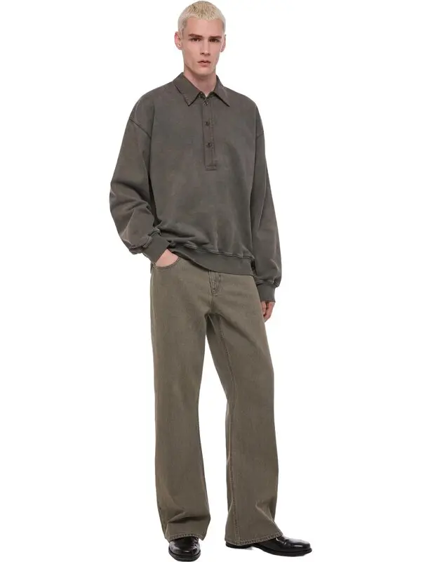 Helmut Lang Garment-dyed Terry Polo - Dark Moss