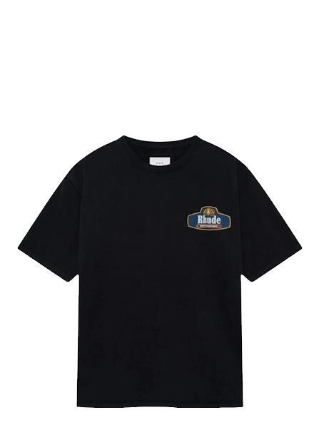 Rhude Safari Crest Vintage Tee Shirt - Black/red/blue