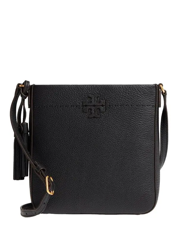 Tory Burch Mcgraw Leather Crossbody Tote - Black