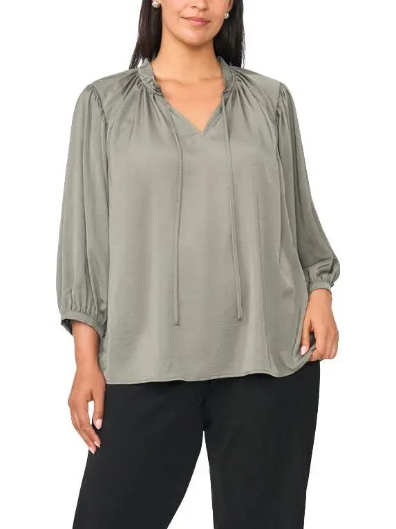 Vince Camuto Raglan Sleeve Peasant Top - Emerald Leaf