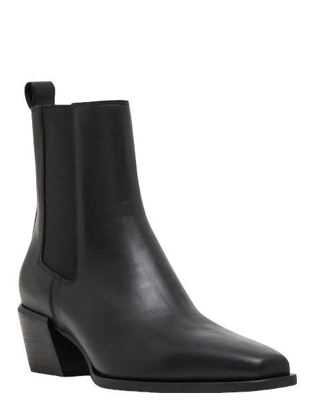 Blondo Dusi Leather Chelsea Block Heel Bootie - Black Leather