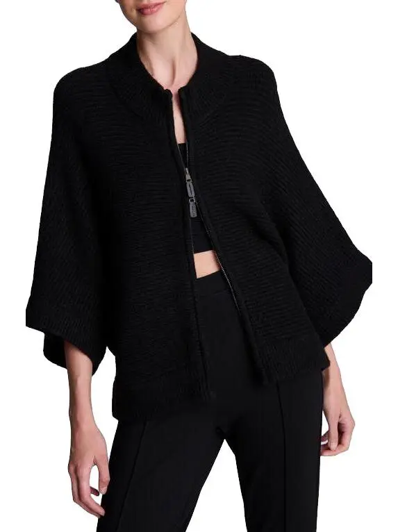 KENNETH COLE Dolman Sleeve Zip Cardigan - Black