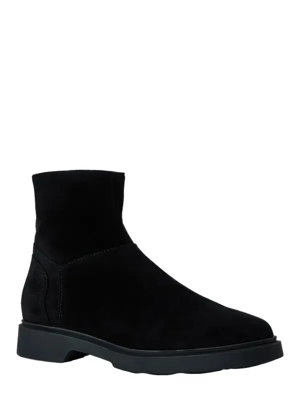 Aquatalia Hermione Suede Zip Up Bootie - Black Suede