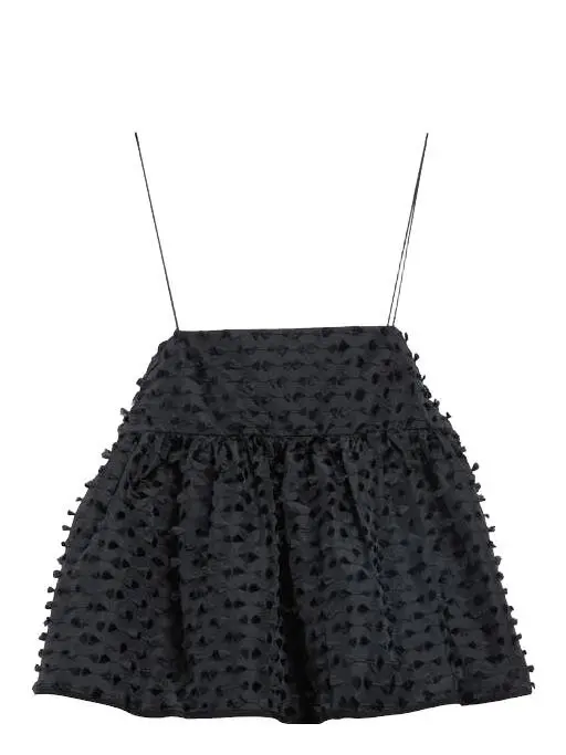Cecilie Bahnsen Babette Embroidered Jacquard Camisole Top - Black