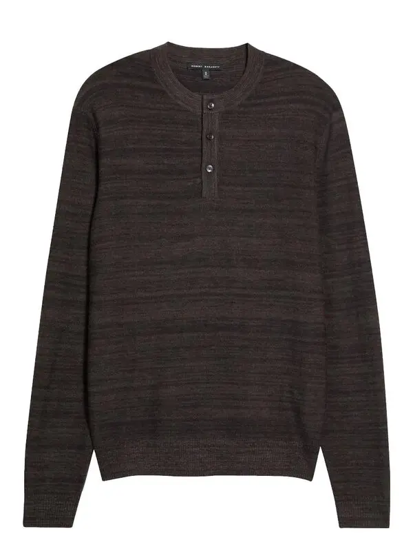Robert Barakett Aranda Merino Wool Henley Sweater - Espresso