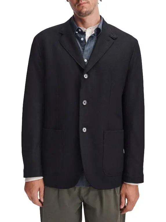 Rag & Bone Becker Wool Blend Knit Sport Coat - Black
