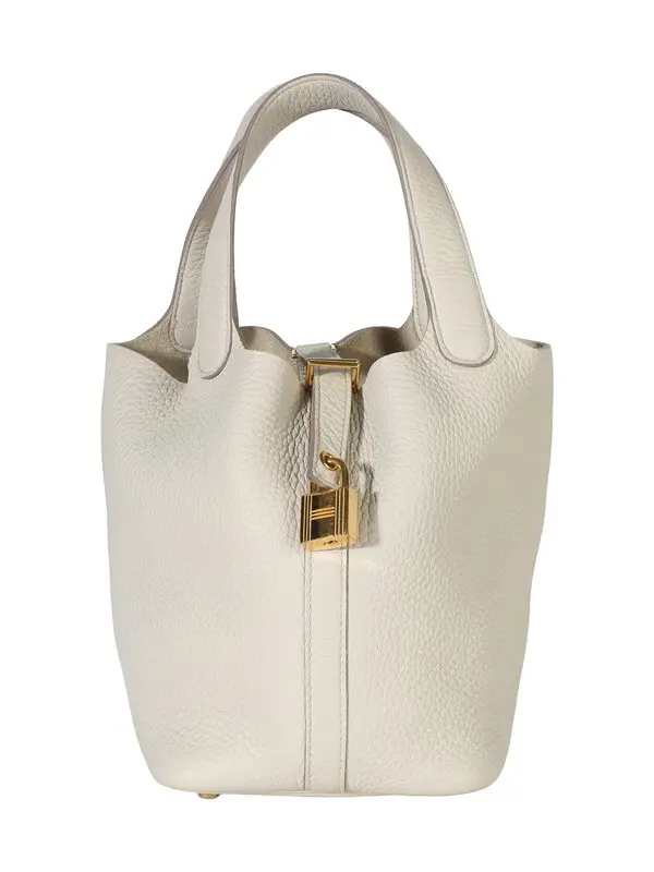Hermès Craie Clemence Picotin Lock 18 Ghw - Beige