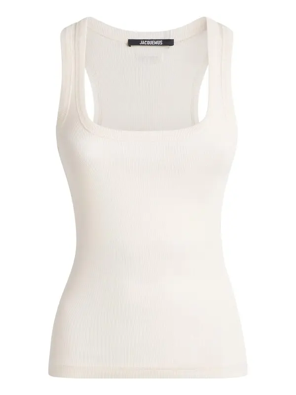 Jacquemus Cotton Ribbed Tank Top - White