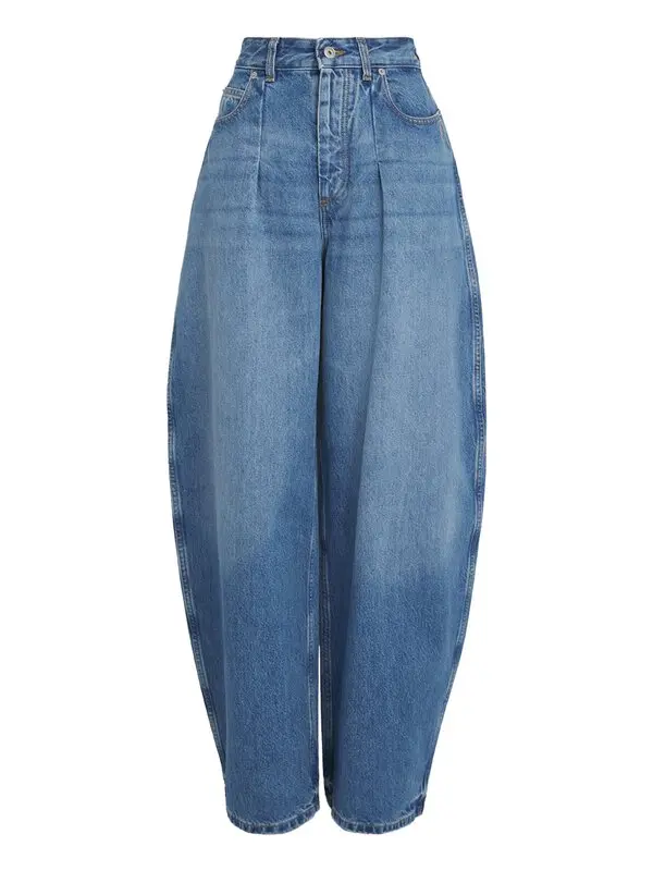 Jacquemus Pleated Barrel Jeans - Blue