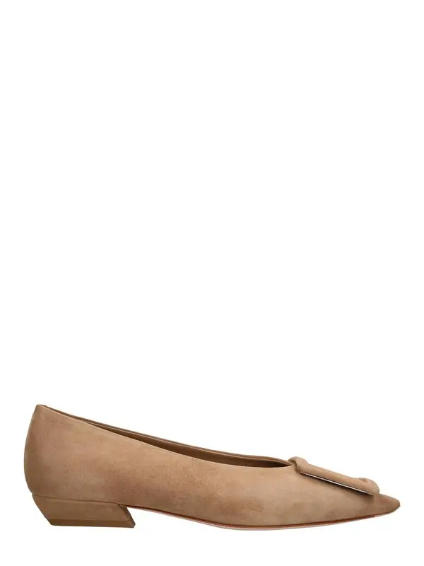 ROGER VIVIER Suede Ballet Flats - Beige