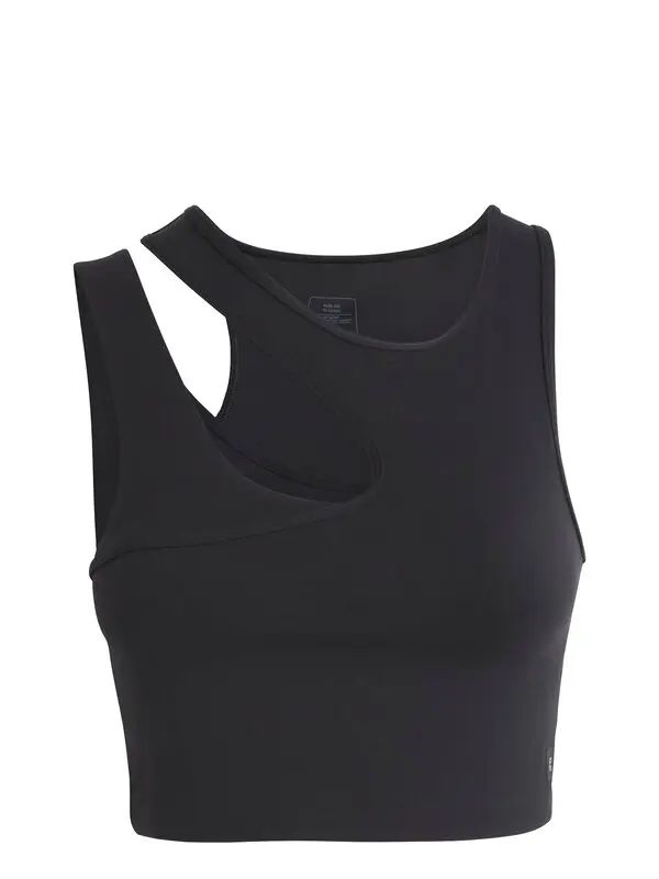 On Studio Asymmetrical Cut Out Crop Top - Black