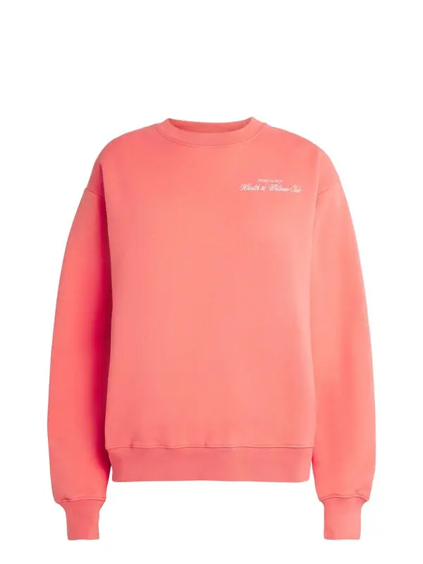 SPORTY & RICH Cotton Embroidered Crewneck Sweatshirt - White