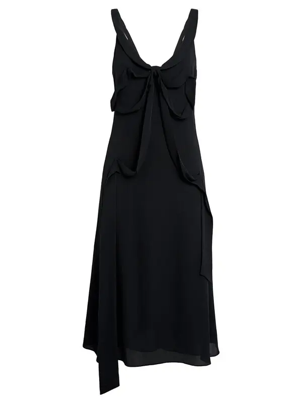 Acne Studios Silk Bow Detail Midi Dress - Black