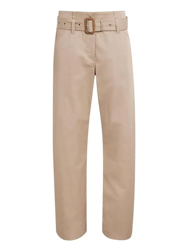 Acne Studios Cotton Belted Trousers - Beige