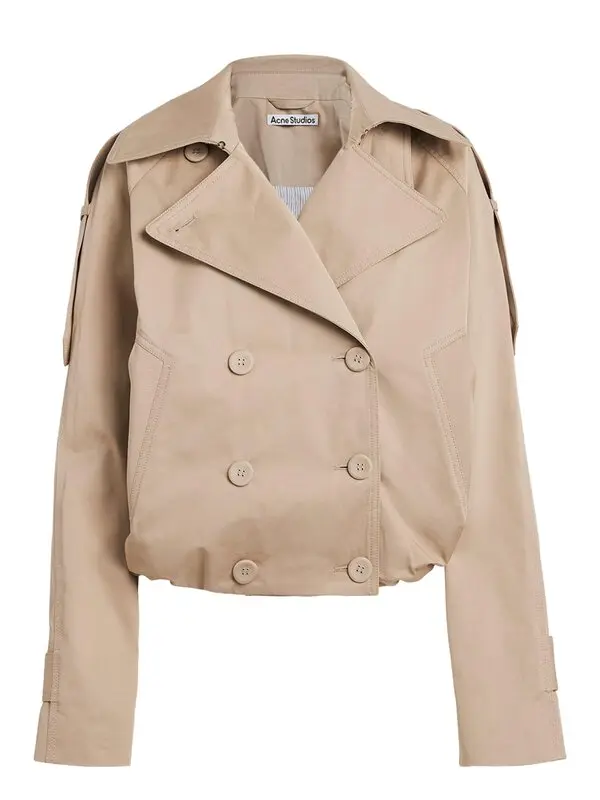 Acne Studios Cotton Cropped Trench Coat - Beige