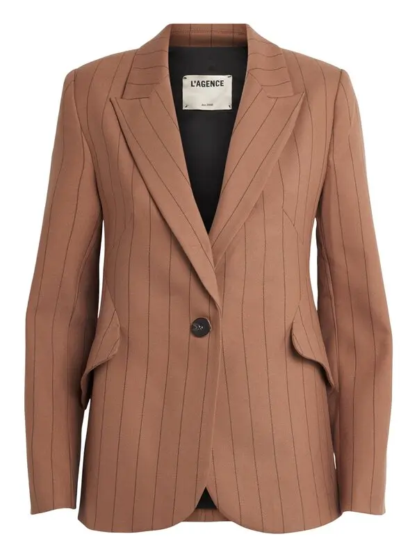 L'Agence Chamberlain Pinstripe Blazer - Brown