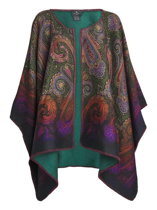 Etro Wool-blend Paisley Reversible Cardigan - Green