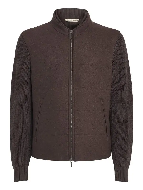 MAURIZIO BALDASSARI Stretch-cashmere Hybrid Jacket - Brown