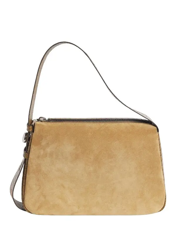 Tory Burch Romy Suede Shoulder Bag - Brown