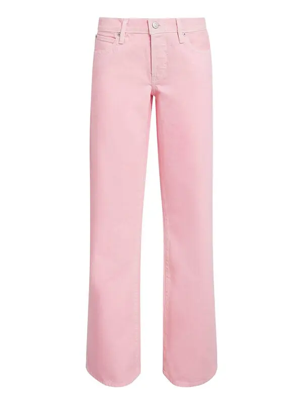 FRAME Amelia Gray Wide Leg Jeans - Pink