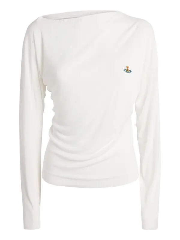 VIVIENNE WESTWOOD Asymmetric Hebo Long-sleeve T-shirt - White