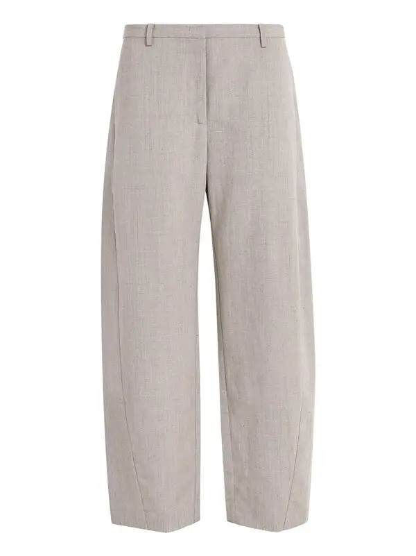 ST. AGNI Wool-blend Fine Band Balloon Trousers - Beige