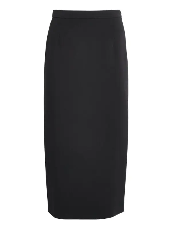 Alessandra Rich Virgin Wool-blend Midi Pencil Skirt - Black
