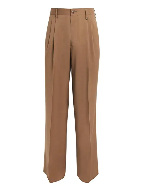 VIVIENNE WESTWOOD Virgin Wool Pleated Rafael Trousers - Brown