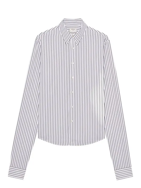 Saint Laurent Cotton Striped Long-sleeve Shirt - Nude