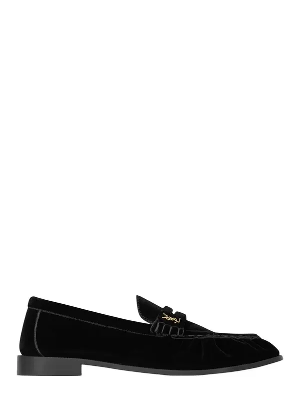 Saint Laurent Velvet Loafers - Black