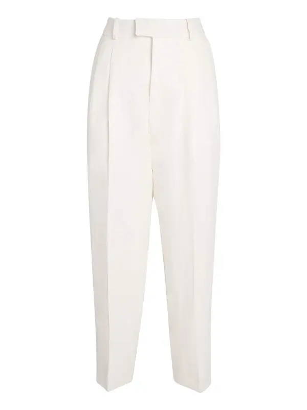 WITH NOTHING UNDERNEATH Linen Cristy Barrel Trousers - Ivory