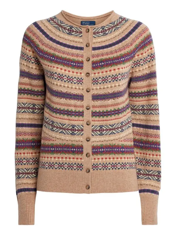 Polo Ralph Lauren Wool-blend Fair Isle Cardigan - Beige
