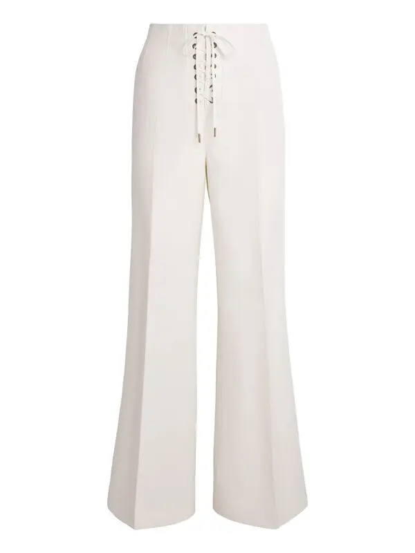 Polo Ralph Lauren Cotton-wool Wide Leg Lace-up Trousers - Neutral