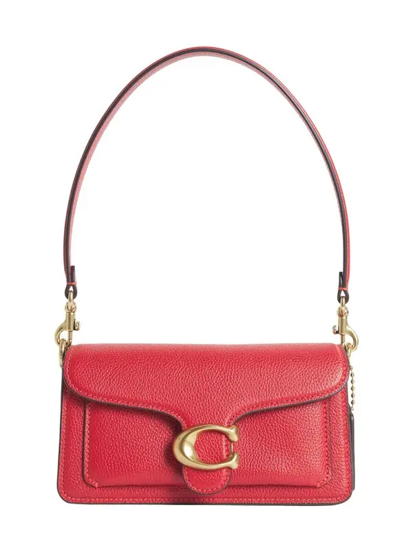 COACH Pebbled Leather Tabby 20 Shoulder Bag - Red