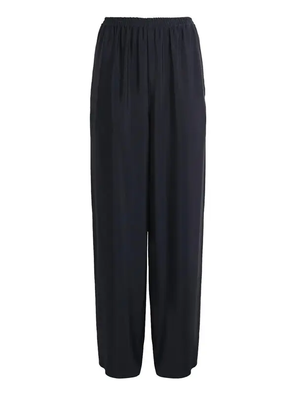 Eskandar Silk Flared Trousers - Black