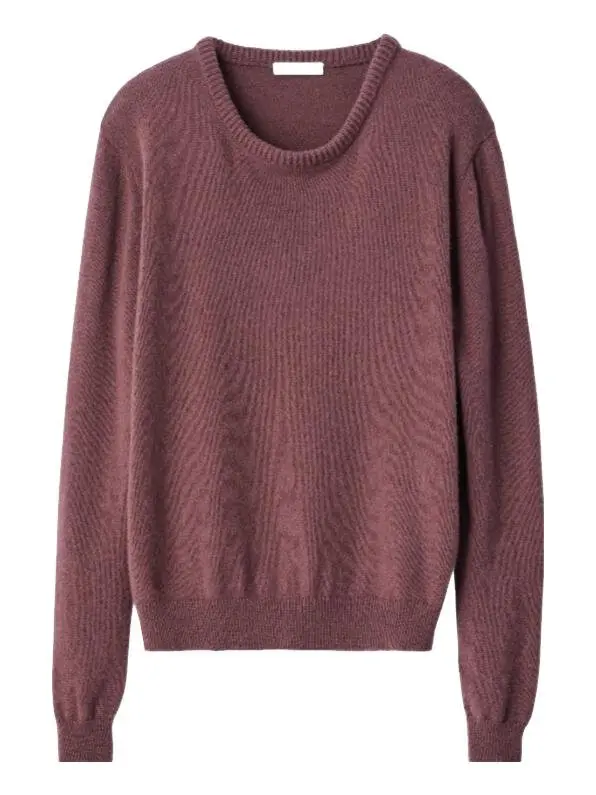 LEMAIRE Crew Neck Sweater In Alpaca Wool Blend - Lavender