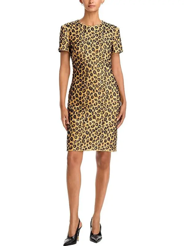 TOCCIN Yvette Embellished Leopard Print Dress - Multi