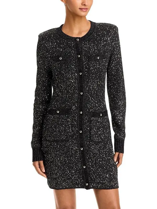 TOCCIN Harriet Button Front Mini Dress - Onyx
