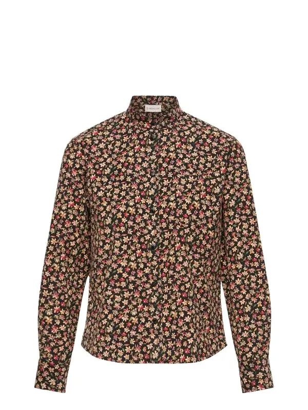 Moncler Floral Print Long-sleeve Shirt - Black