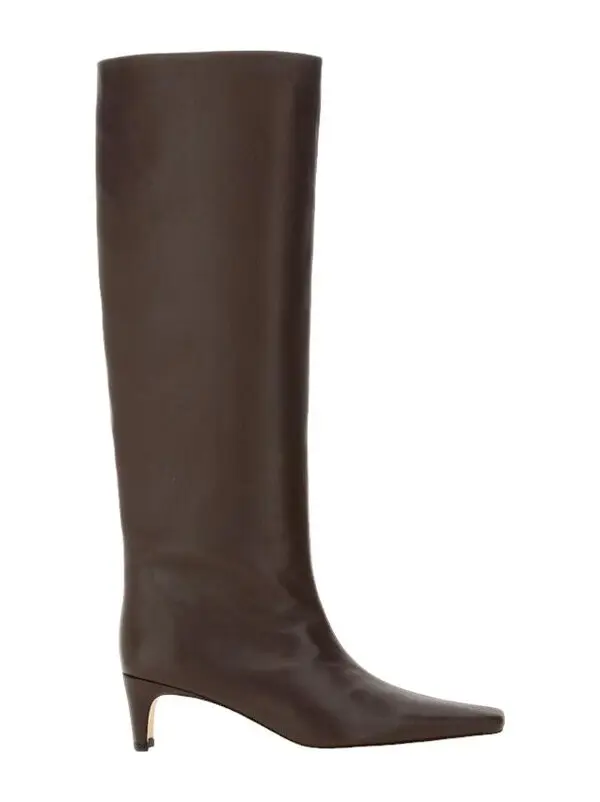 Staud Wally Pointed Leather Boots - Brown