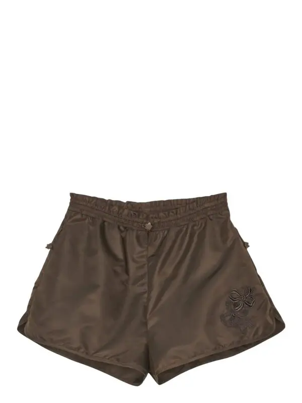 Cecilie Bahnsen Elastic Waist Floral Shorts - Brown