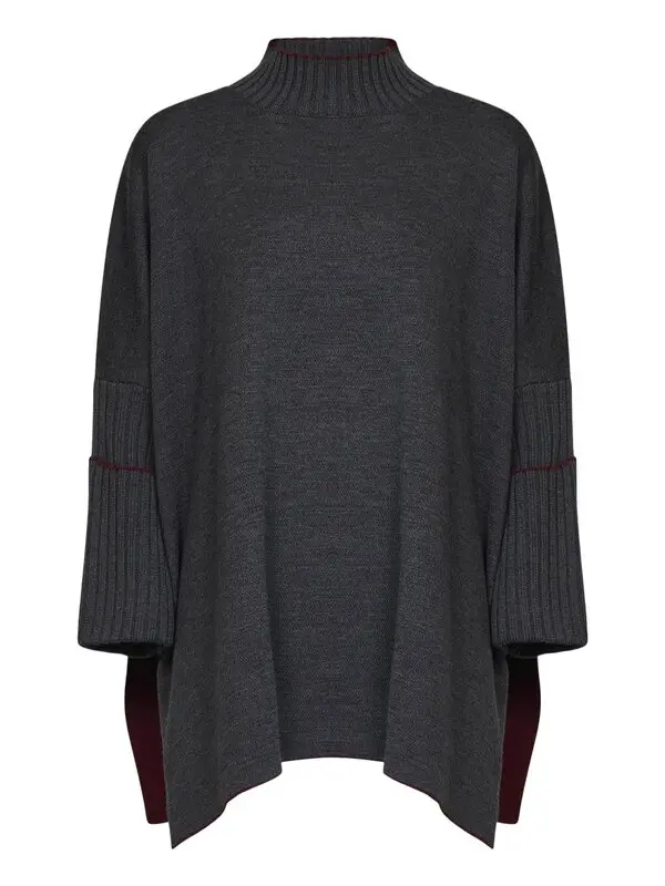 Herno Oversized Ribbed Knit Sweater - Black