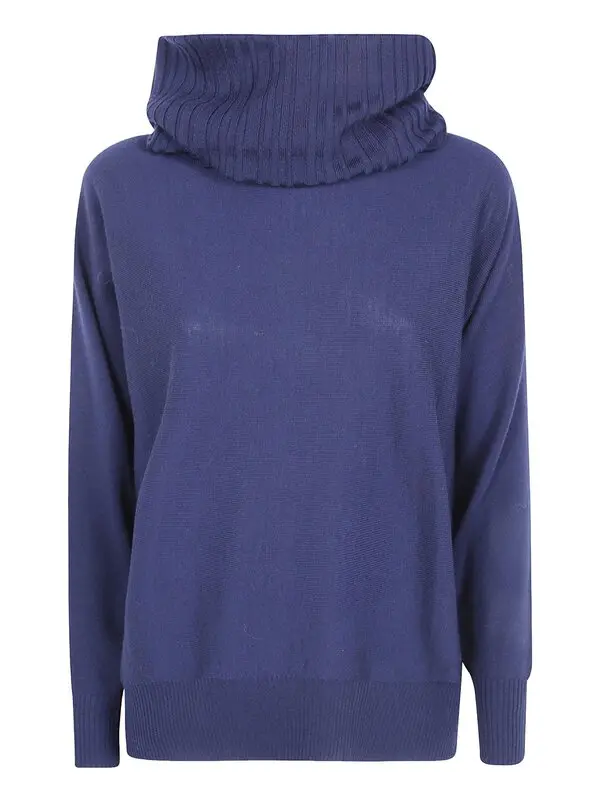 D.exterior Oversized Turtleneck Knitted Sweater - Blue
