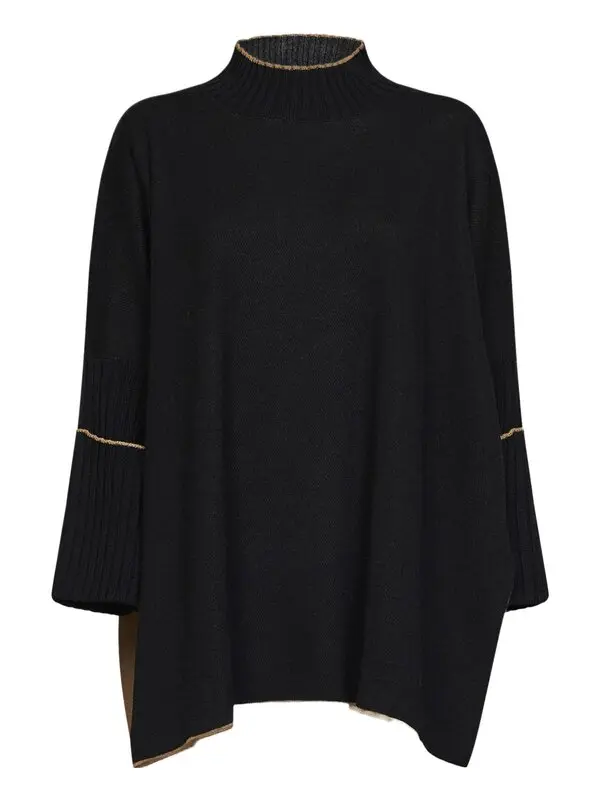 Herno Oversized Ribbed Knitted Sweater - Black