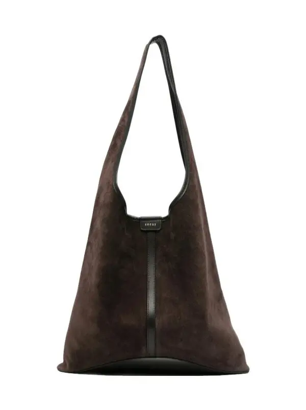 Soeur Magnetic Snap Handbag - Dark Brown