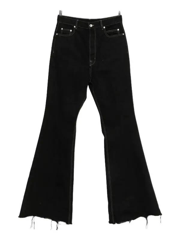 Rick Owens Bloan Bootcut Jeans With Contrast Stitching - Black