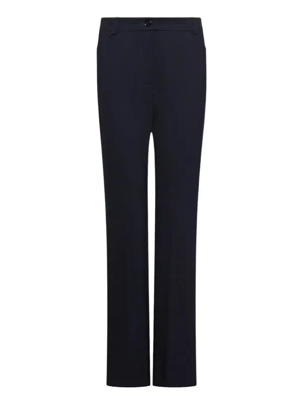 Marella Tailored Flare Trousers With Belt Loops - Navy Blue