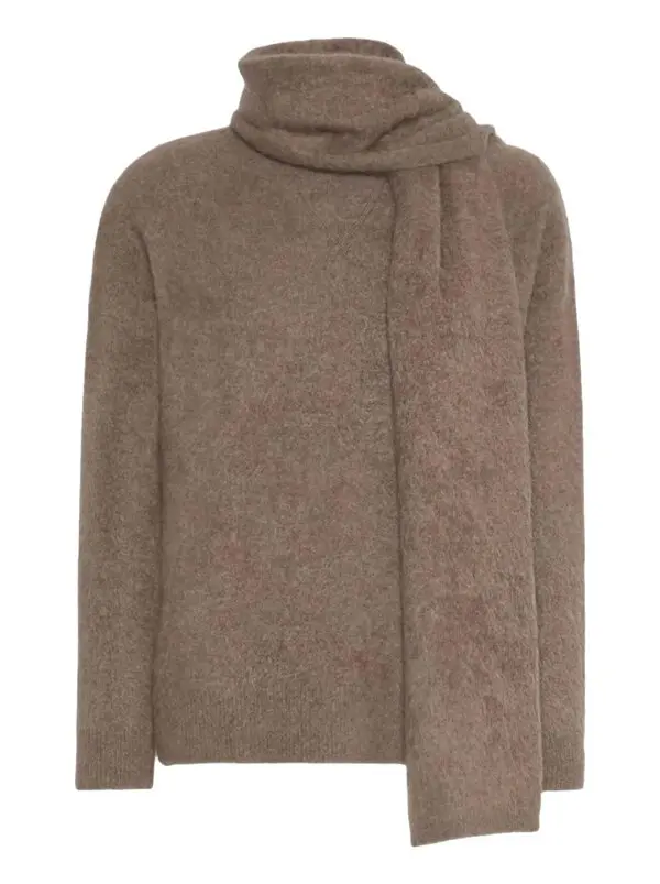 Max Mara Scarf-style Sweater - Beige